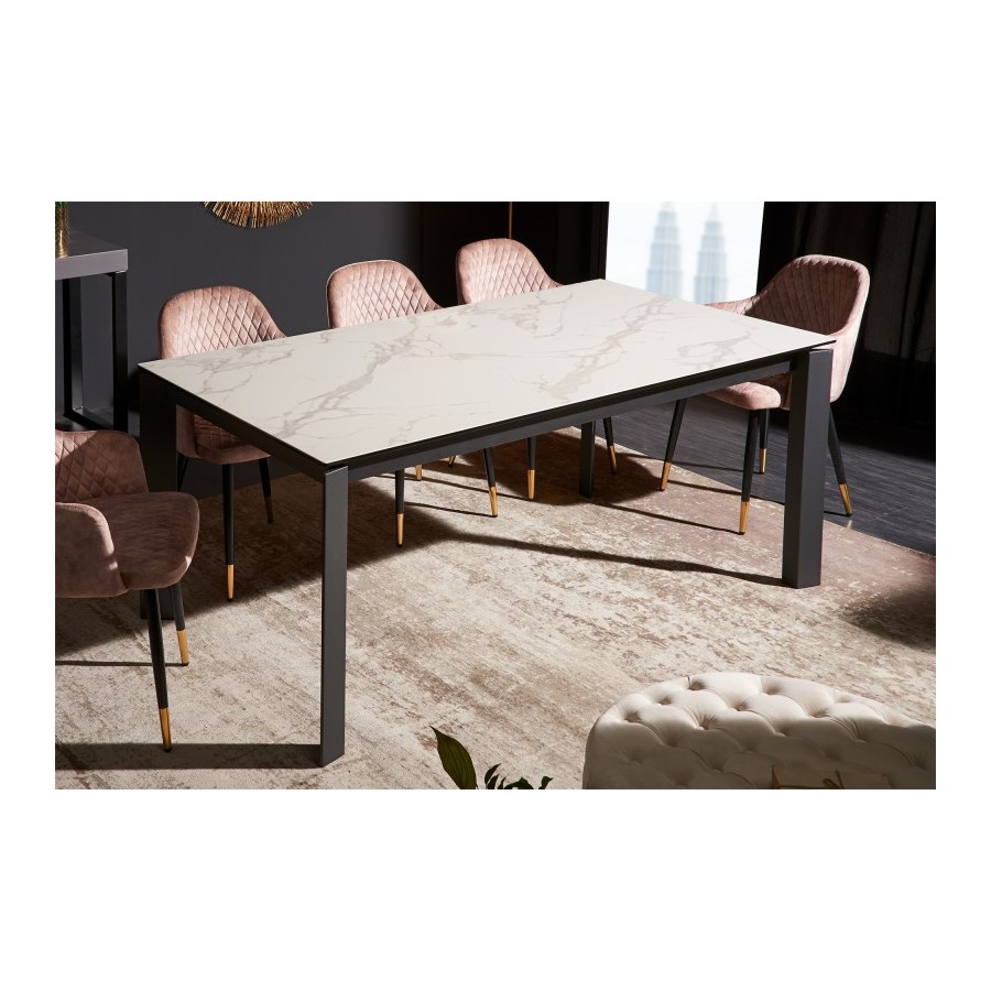 Invicta Stół rozkładany X7 biały optyka marmuru 180-240cm / 41453